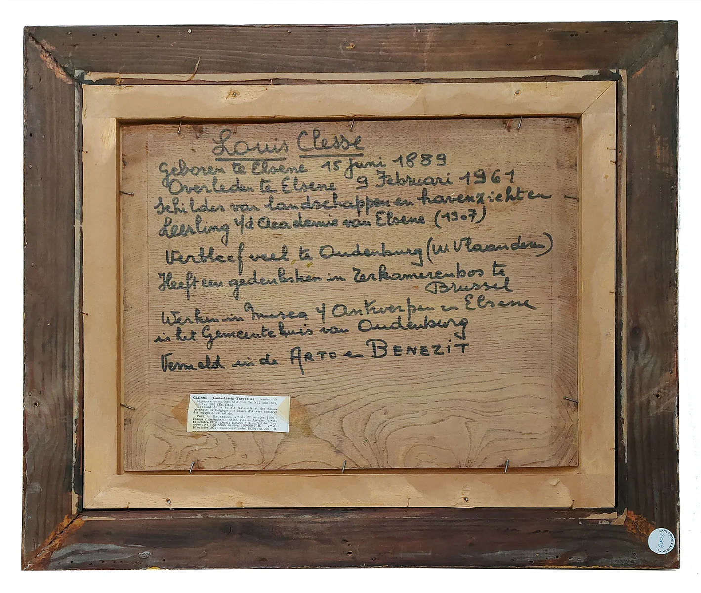 Painting by the Belgian artist, painter and etcher Louis Clesse.