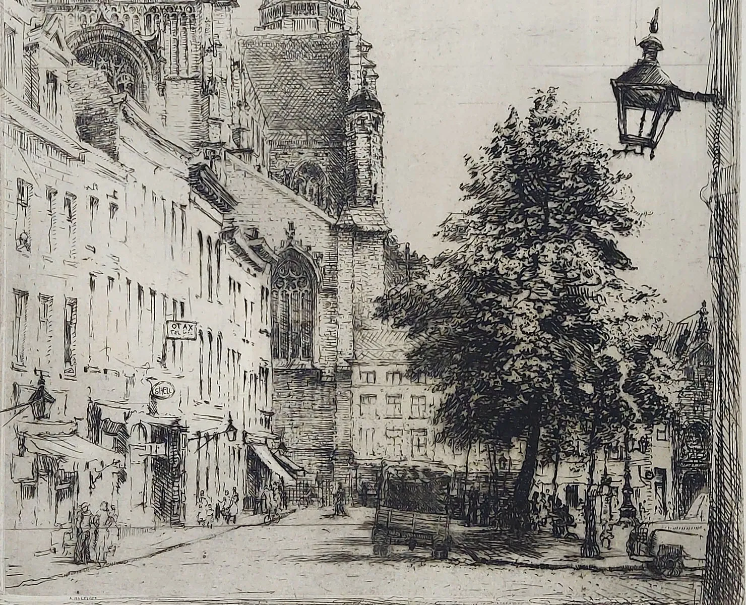 Ets, Antwerpse Veemarkt van de Belgische etser Romain Malfliet