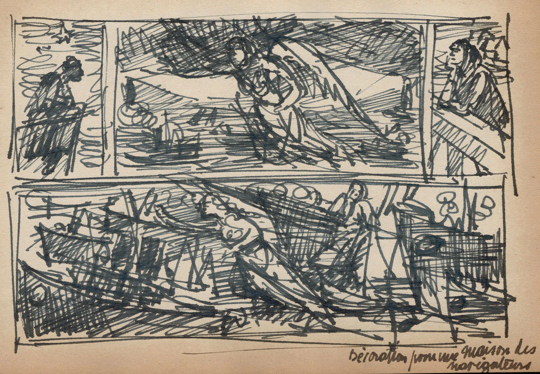 Buy a drawing from 1939 by the Belgian artist Frans Masereel