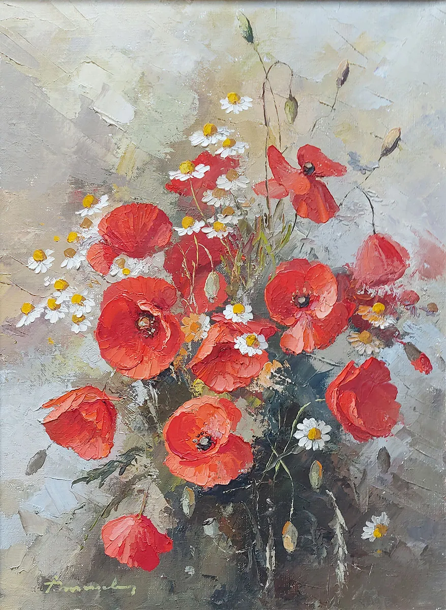 Buy a flower still life by the Belgian painter Paul Messely
