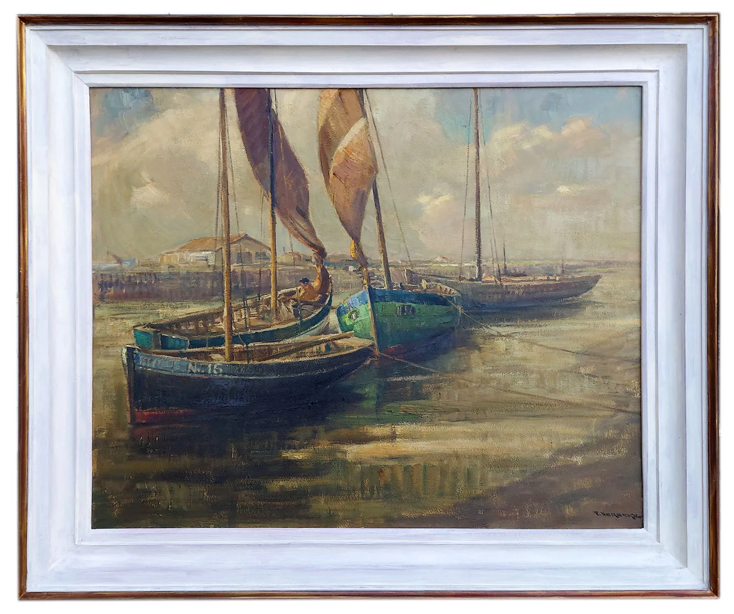 Bootjes in Oostende van de Belgische schilder Pierre Verbeke