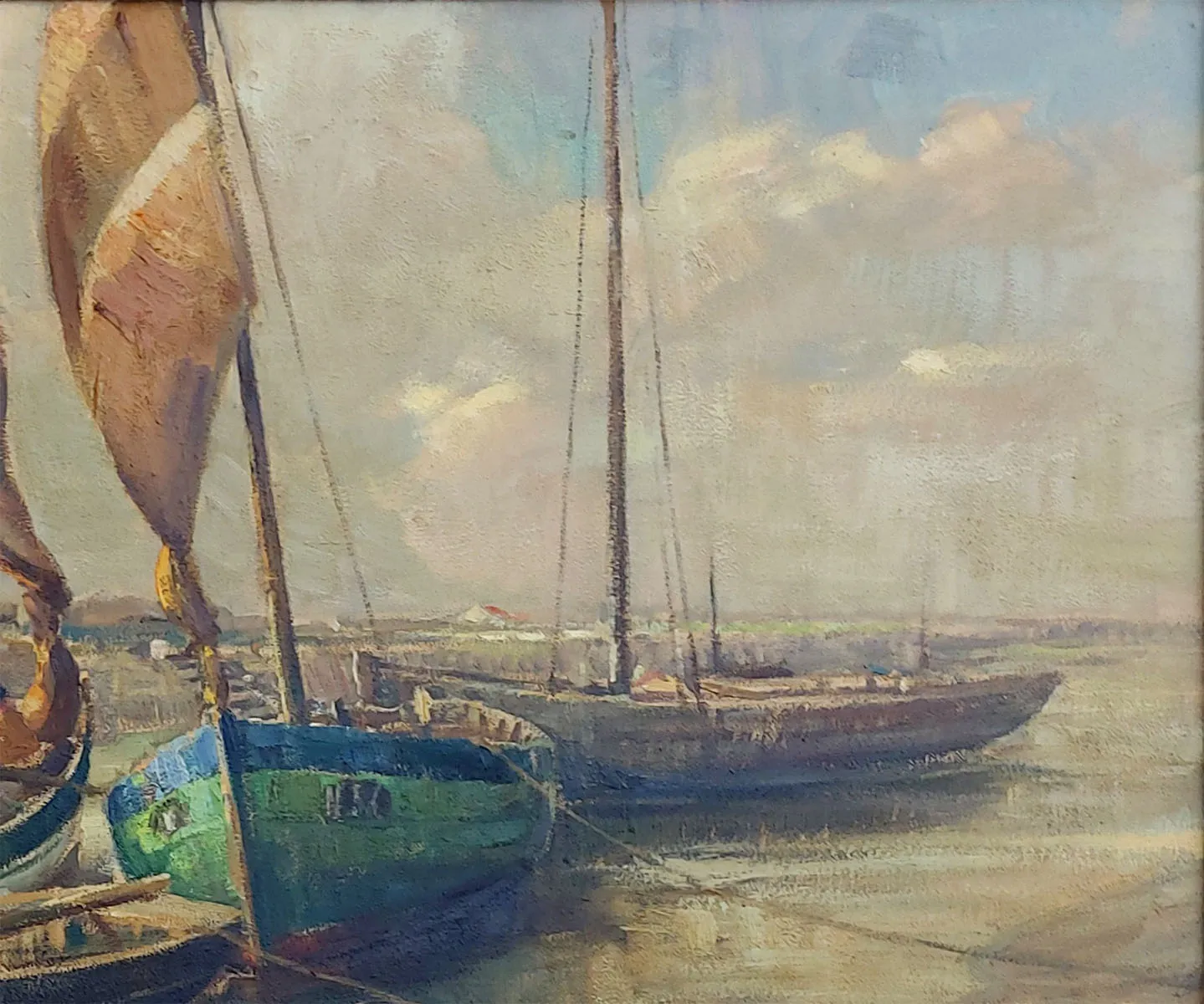 Bootjes in Oostende van de Belgische schilder Pierre Verbeke