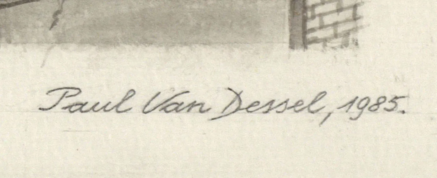 Aquarel uit 1985 van de Belgische kunstenaar Paul Van Dessel kopen