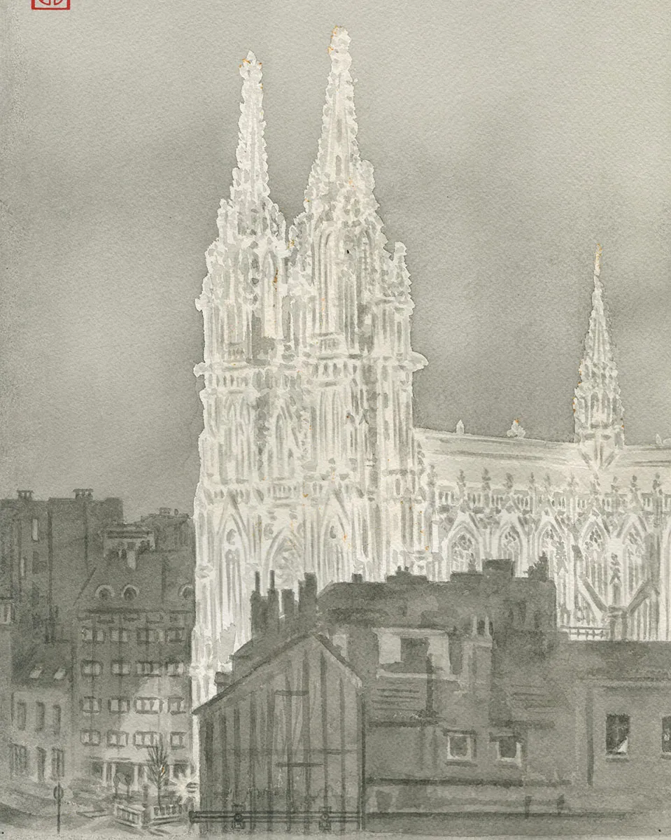 Acheter une aquarelle de 2002 de l'artiste belge Paul Van Dessel