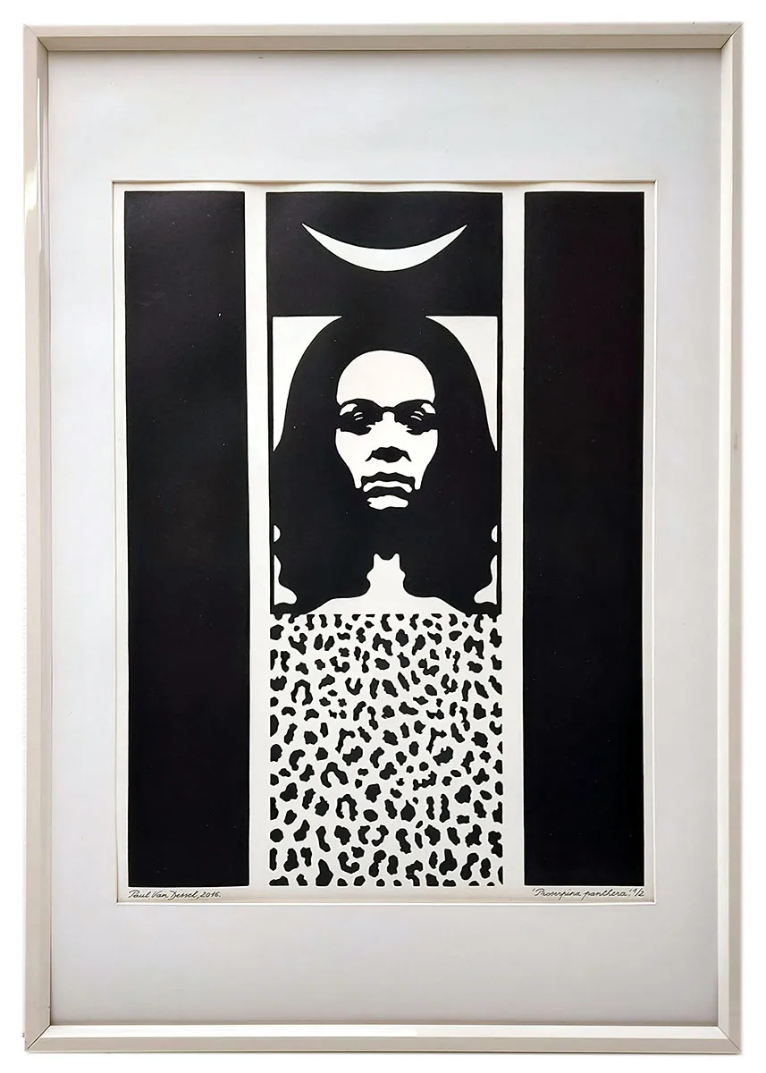 Buy a linocut from 2016 by the Belgian artist Paul Van Dessel