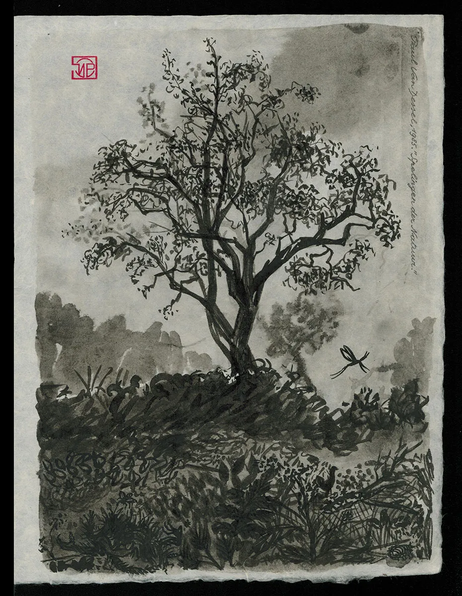Buy watercolor from 1985 by the Belgian artist Paul Van Dessel