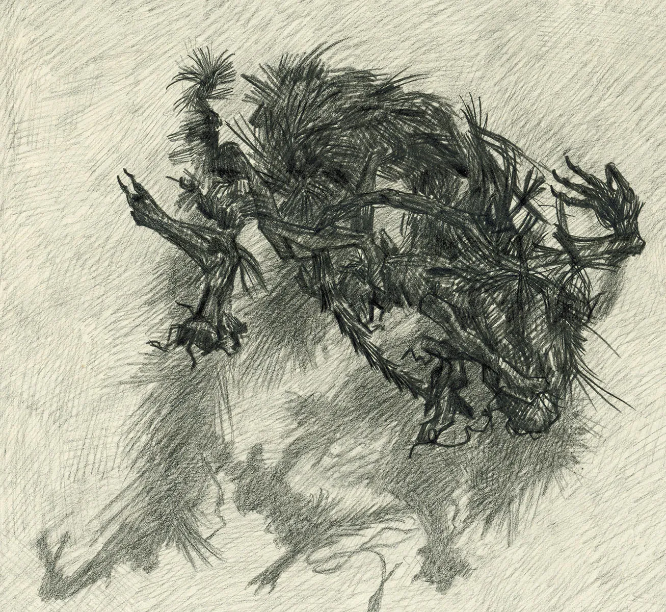 Tekening uit 1985 van de Belgische kunstenaar Paul Van Dessel kopen