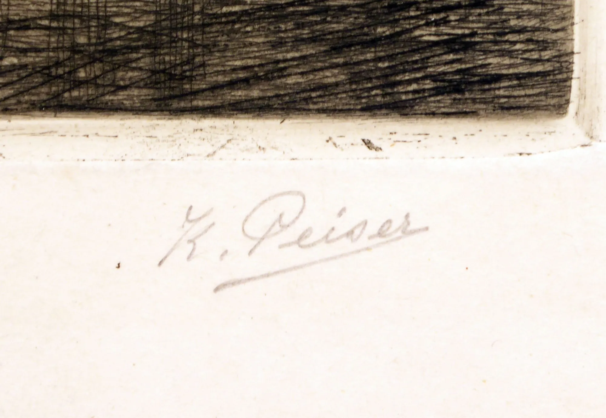 Belgische etser Kurt Peiser ets van een gestrande boot