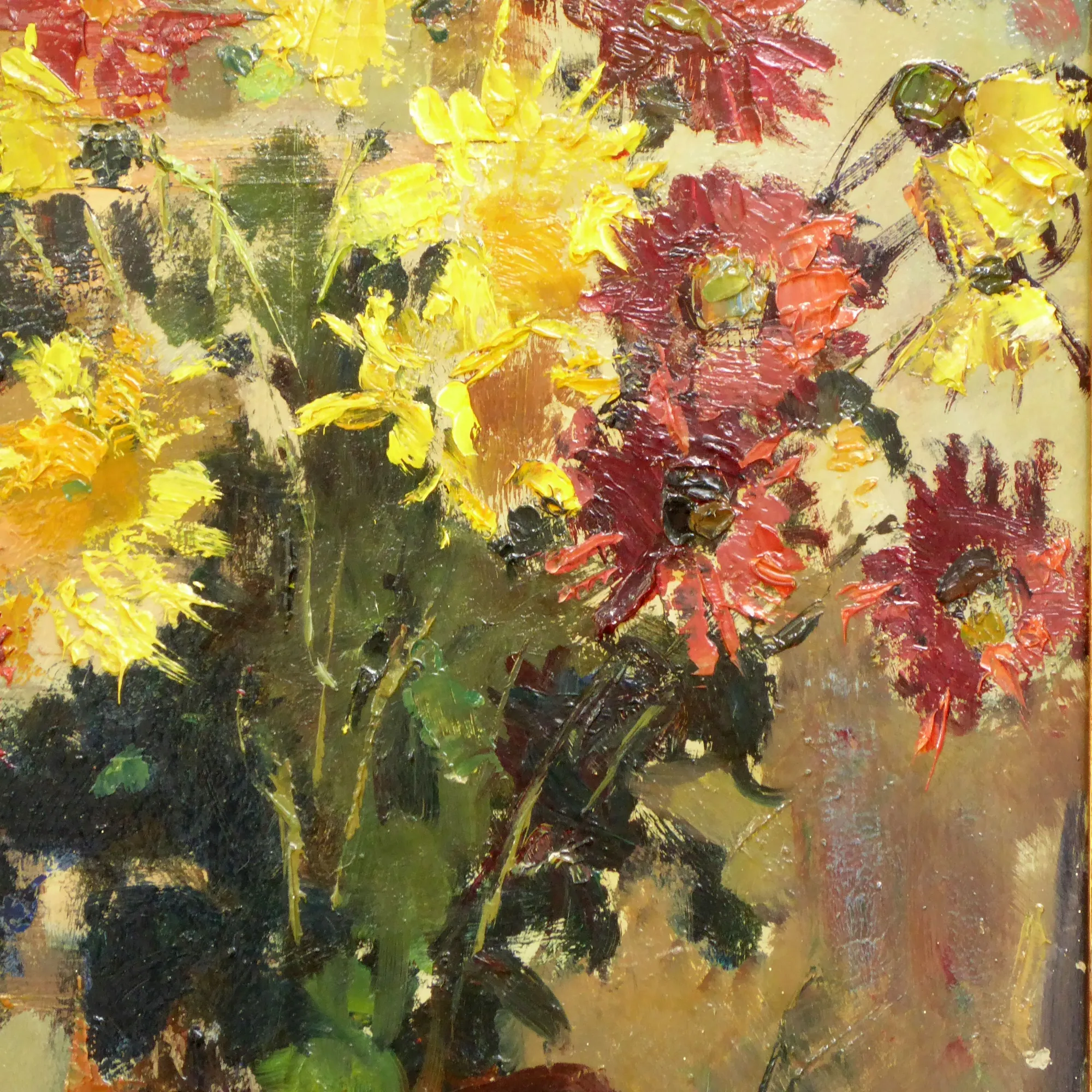 Pierre Hendrix en het werk Kleine Chrysanten olieverf op paneel 1960