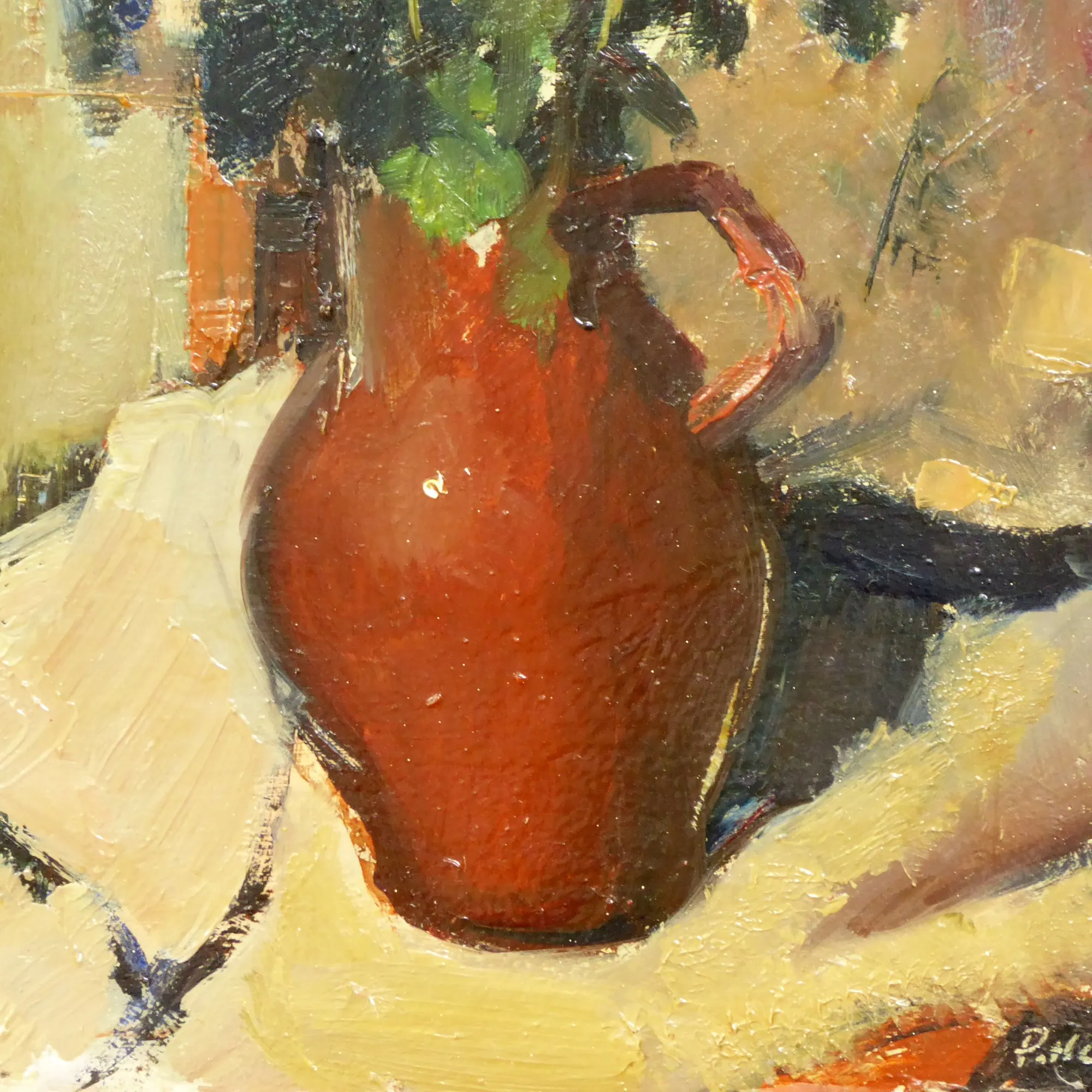 Pierre Hendrix en het werk Kleine Chrysanten olieverf op paneel 1960