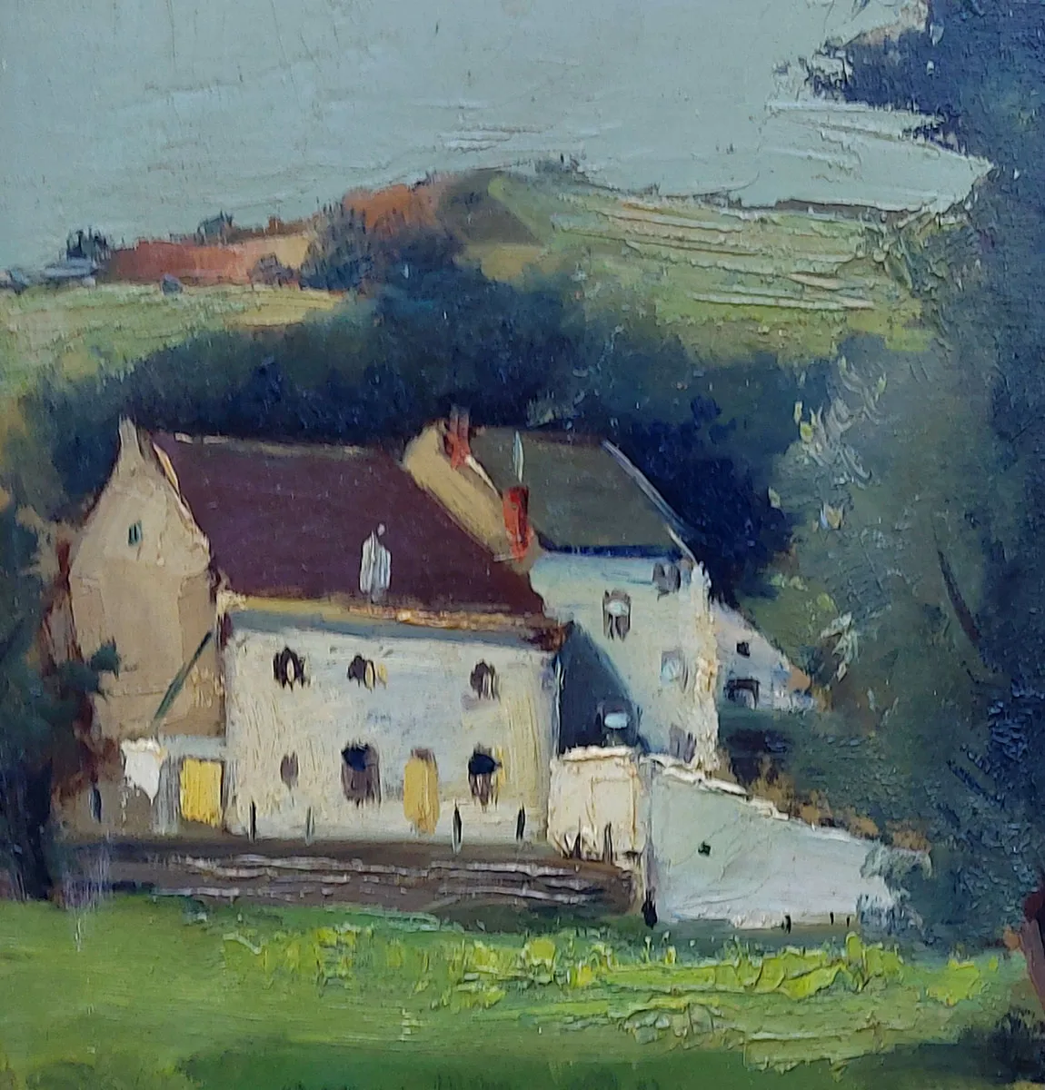 Olieverfschilderij, landschap geschilderd door Pierre Hendrix