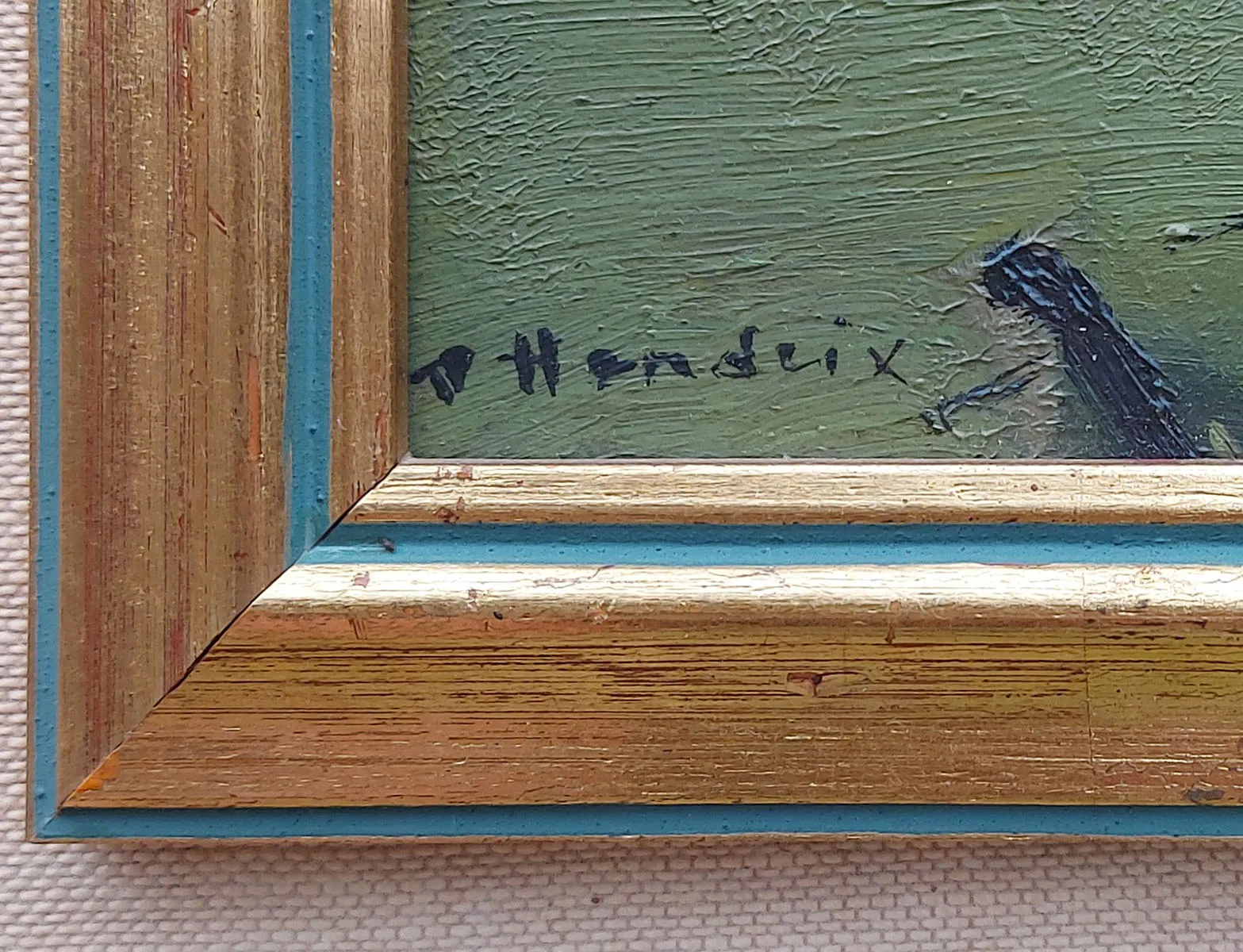 Olieverfschilderij, landschap geschilderd door Pierre Hendrix