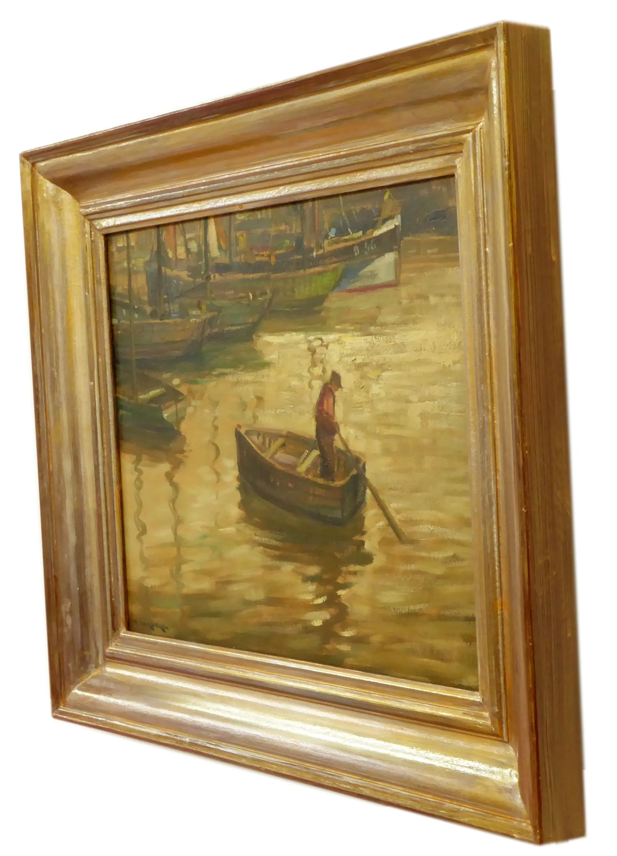 Bootje in Oostende door de schilder Pierre Verbeke