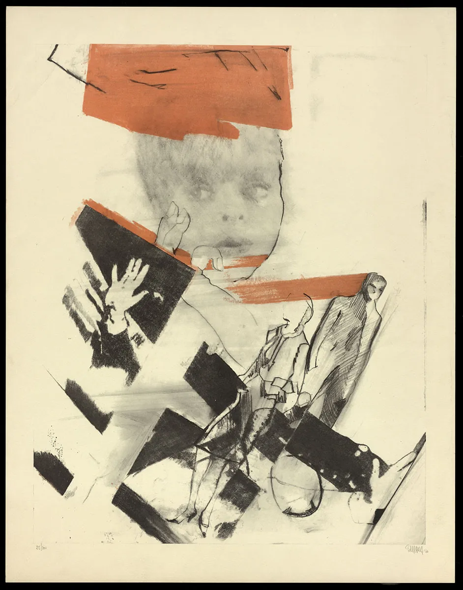 Litho uit 1966 van de Belgische graficus en kunstenaar Pol Mara kopen