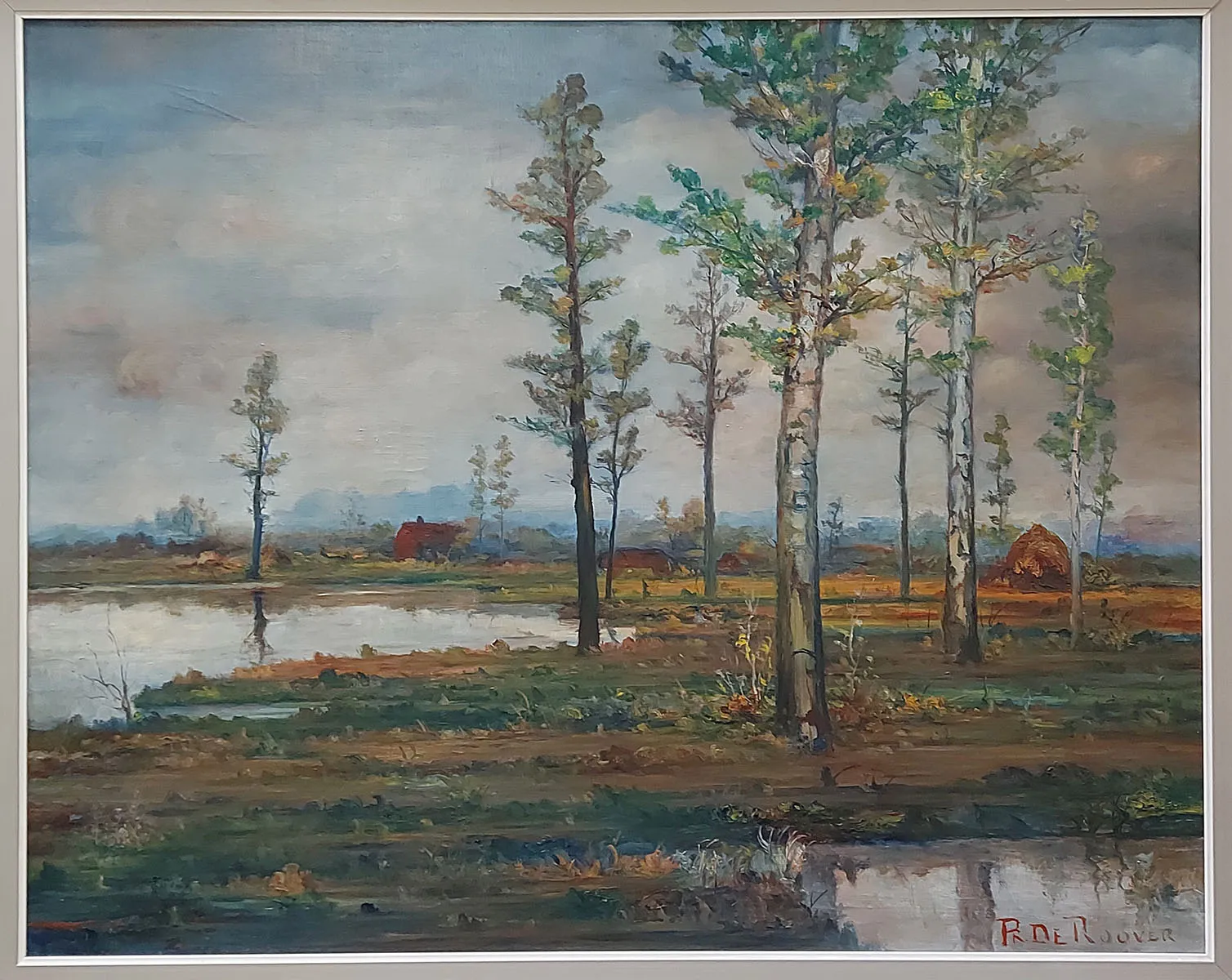 Groot schilderij van de Belgische kunstschilder Proper De Roover