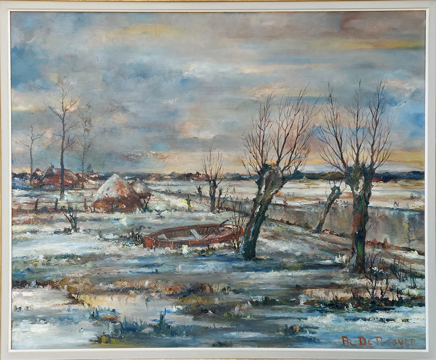 Groot schilderij van de Belgische kunstschilder Proper De Roover