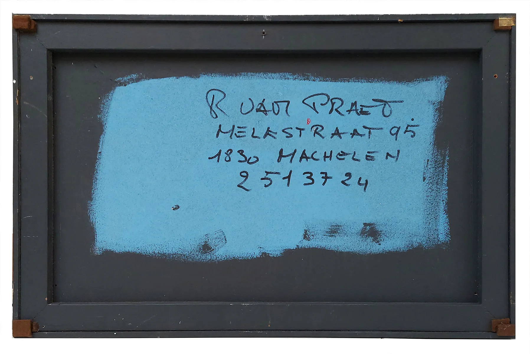 Abstract schilderij van de Belgische kunstenaar Remi Van Praet uit 1987