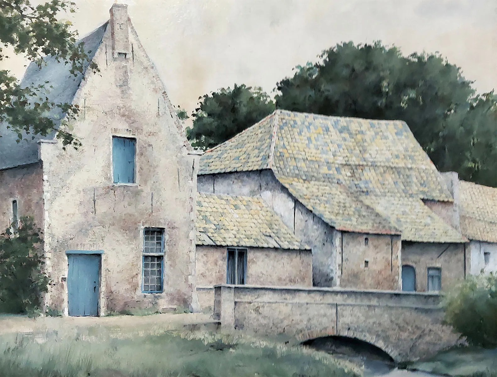 Olieverfschilderij van de Brugse kunstenaar Renaat Bosschaert kopen