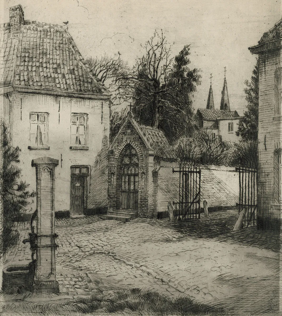 Ets van het Begijnhof Dendermonde kopen van de etser Romain Malfliet