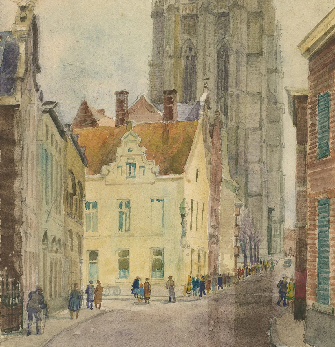 Buy Mechelen watercolor from the Belgian painter Romain Malfliet