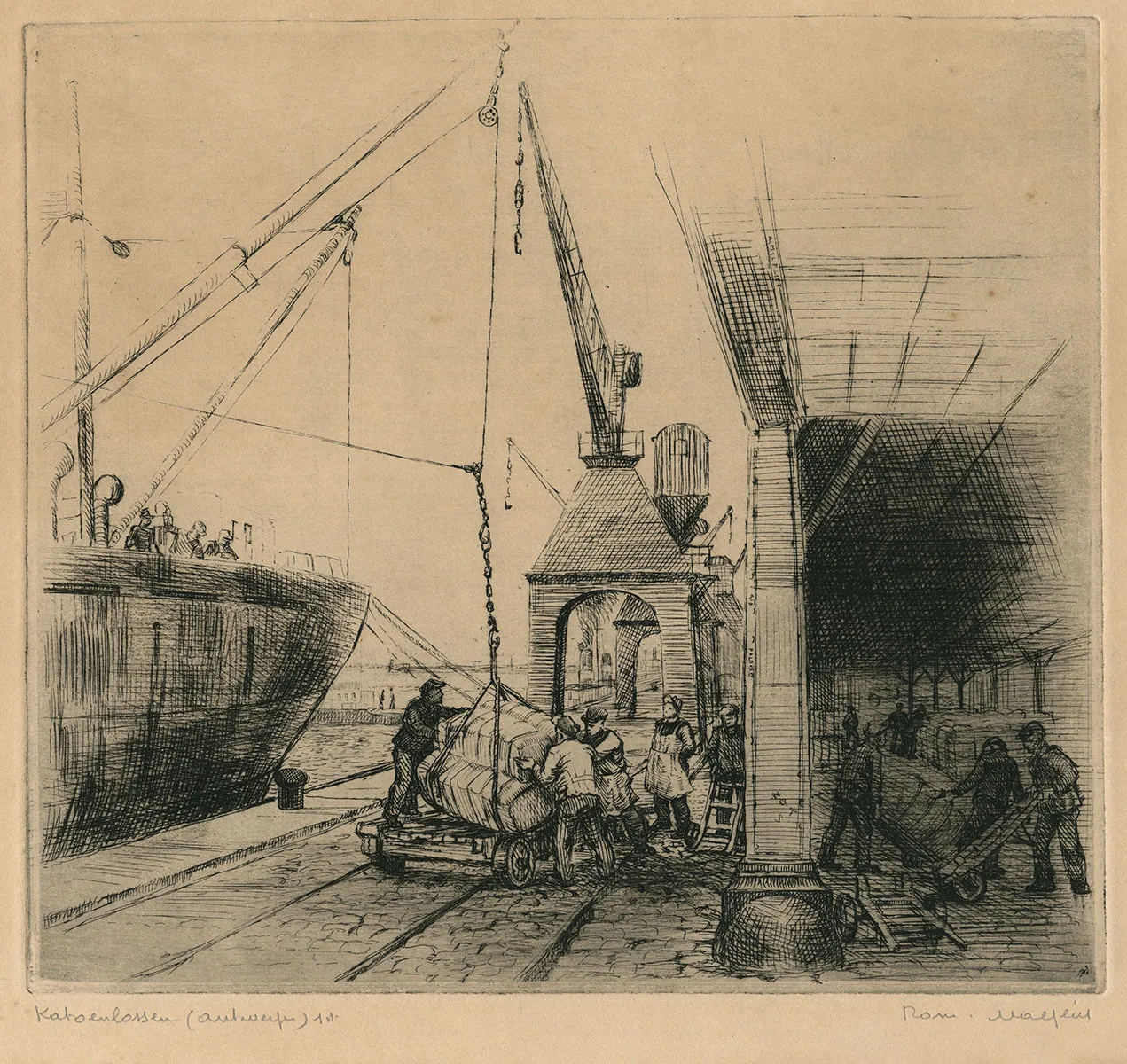 Ets Antwerpse haven van de Belgische etser Romain Malfliet kopen