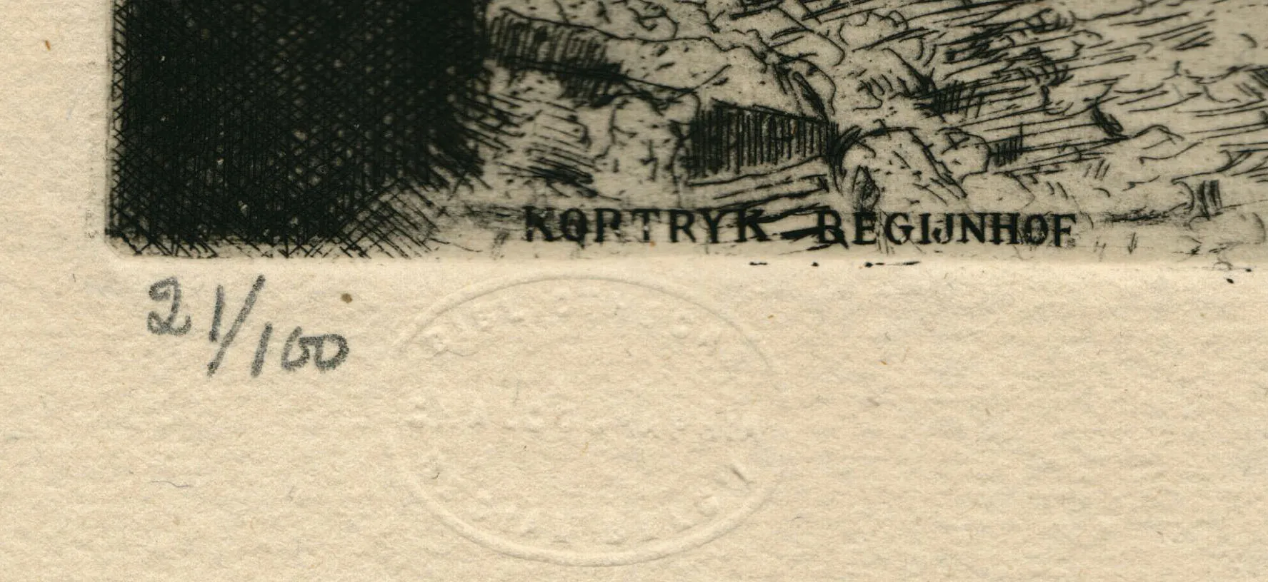 Buy Kortrijk Beguinage by the Belgian etcher Romain Malfliet