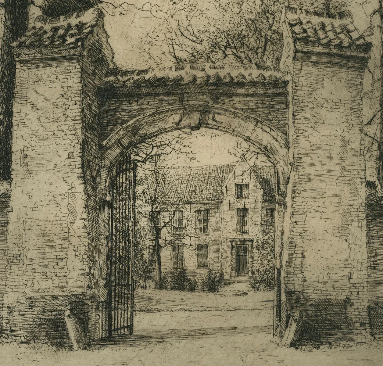 Etching of Sint Niklaas by the Belgian etcher Romain Malfliet buy