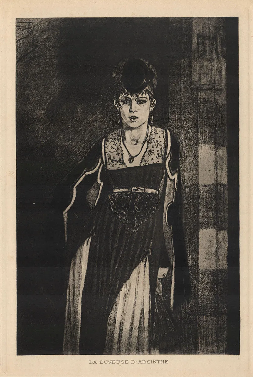 La buveuse d'absinthe van de Belgische kunstenaar Félicien Rops