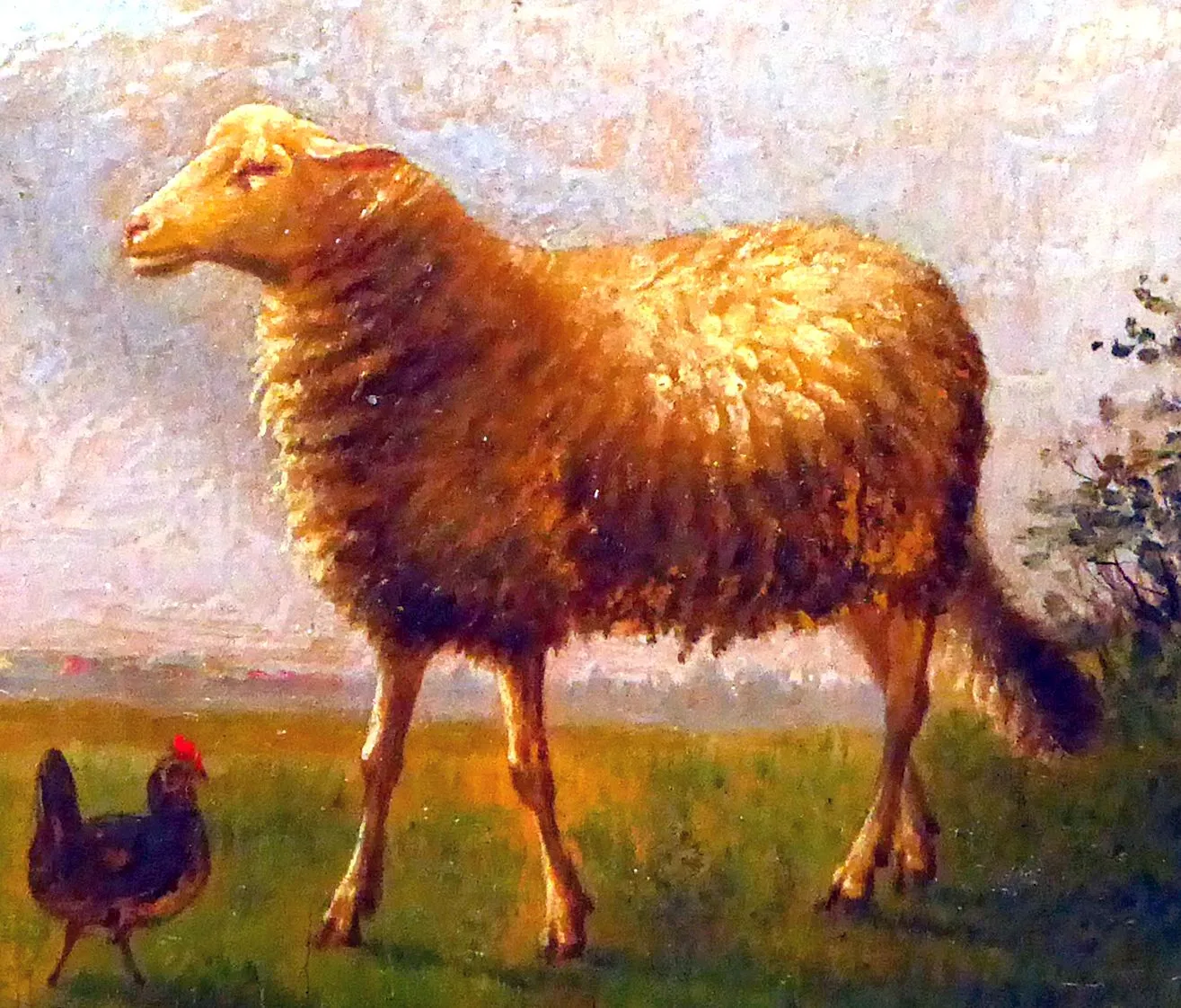Schaap met kipjes - Belgische kunstgalerij Belgische kunstenaars