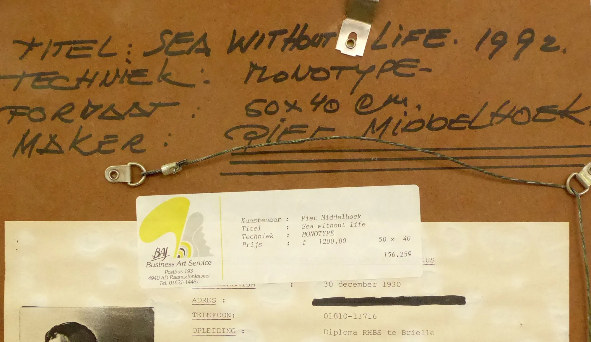 Schilderij van Piet Middelhoek Monotype