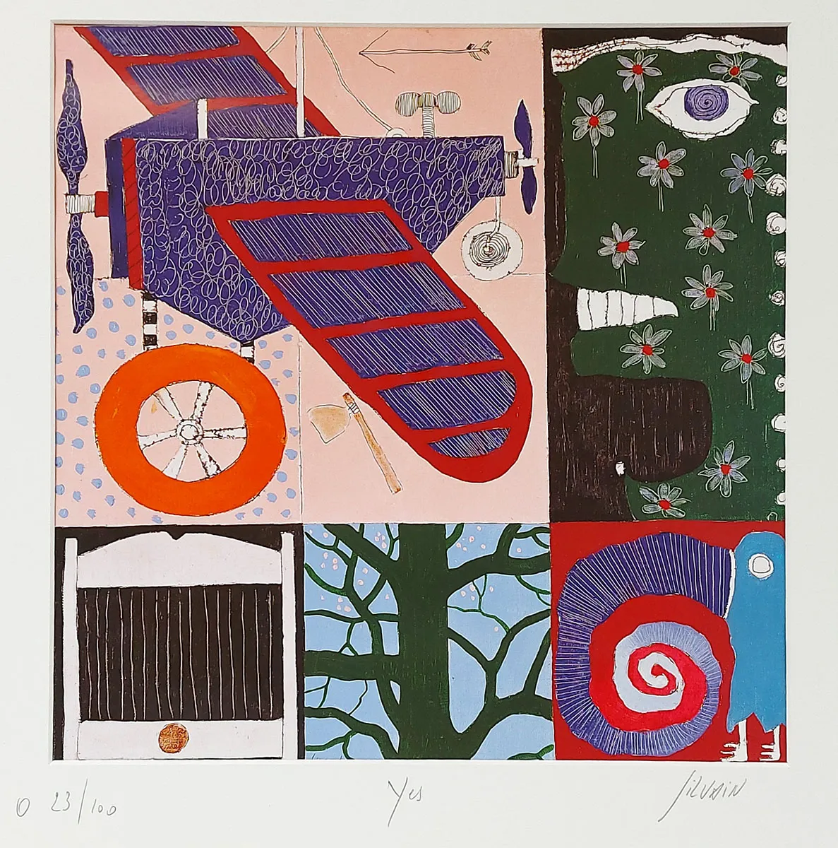 Kunstwerk papier van de Belgische kunstenaar Christian Silvain kopen