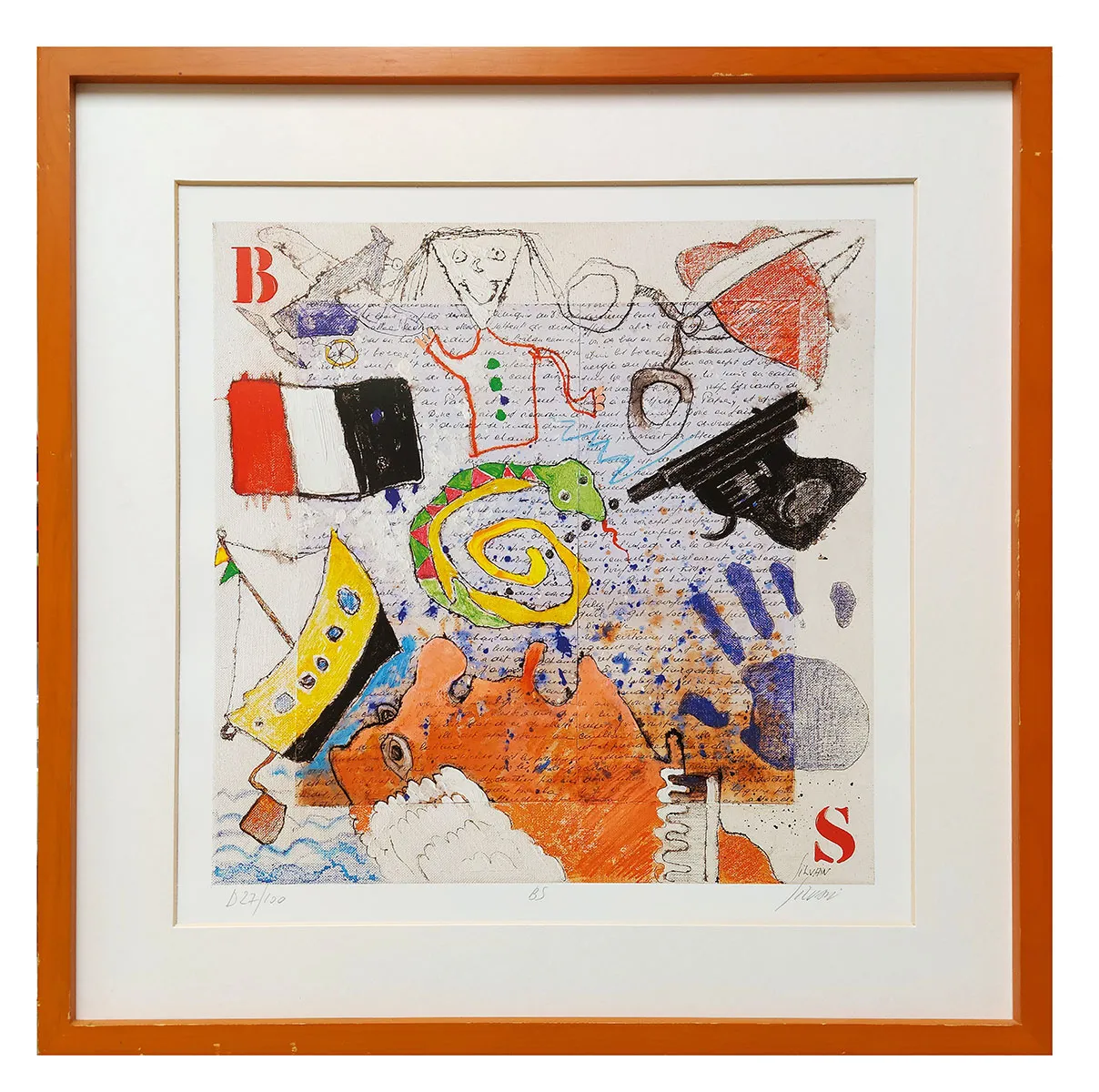 Kunstwerk papier van de Belgische kunstenaar Christian Silvain kopen