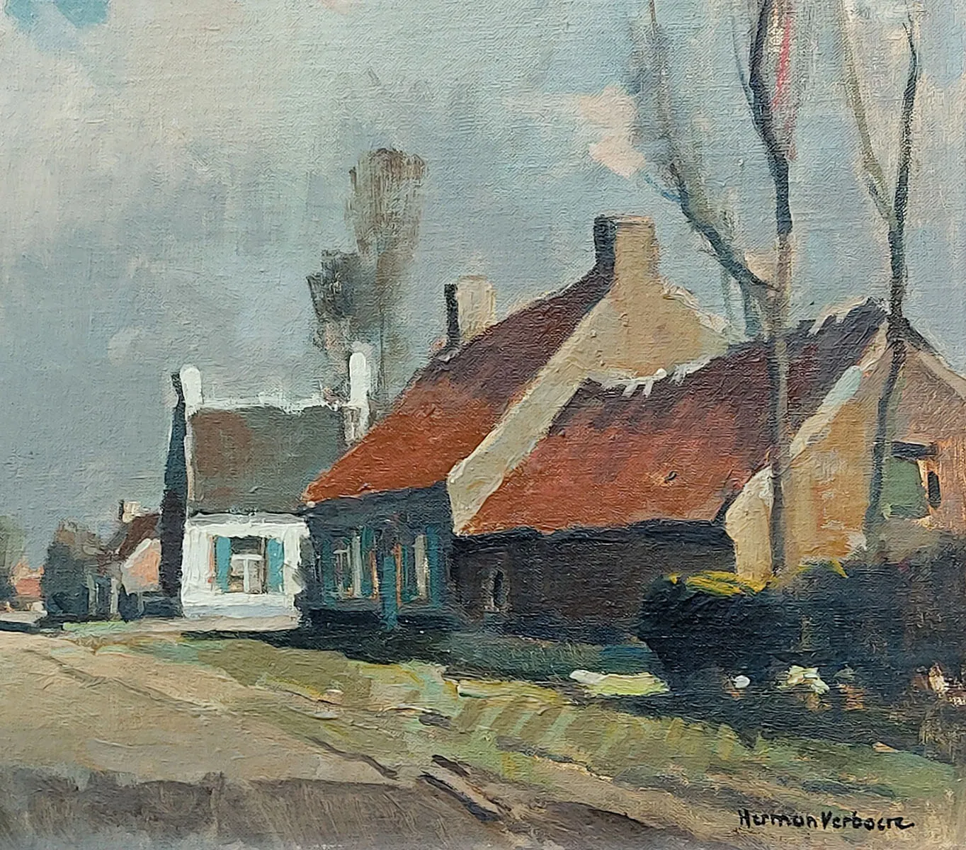 Olieverfschilderij van de Belgische kunstschilder Herman Verbaere