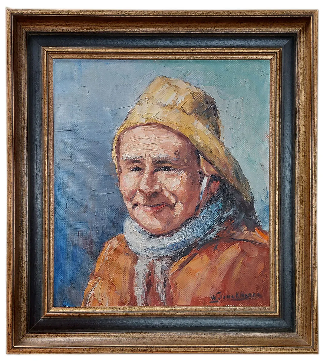 Buy a painting of a fisherman by the Bruges artist Walter Jonckheere