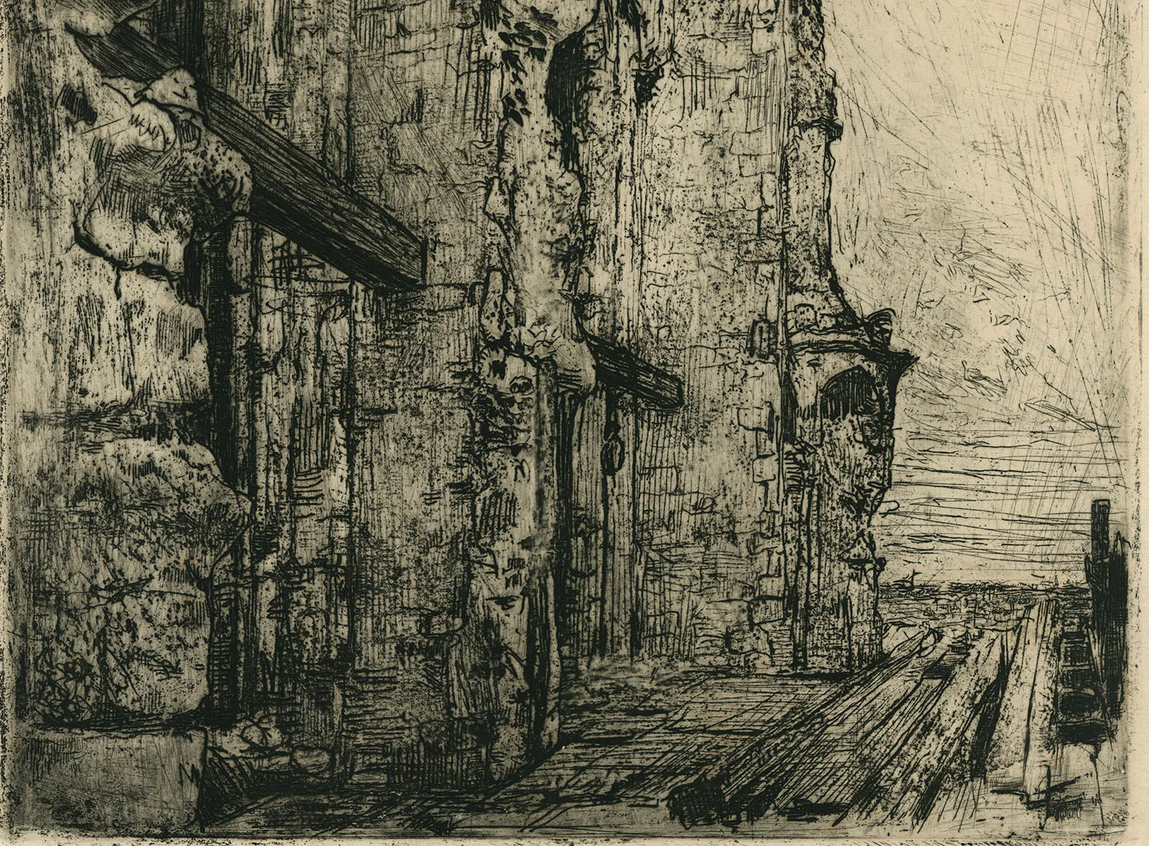 Ets, La Tour uit 1905 van de Antwerpse kunstenaar Walter Vaes kopen