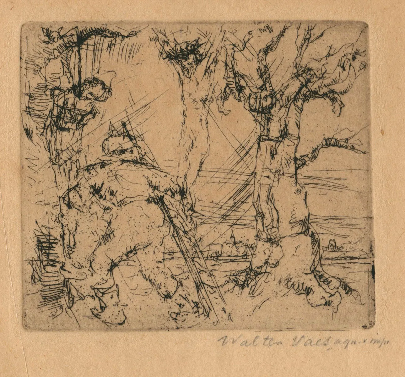 Zeldzame ets van de Belgische kunstenaar Walter Vaes kopen