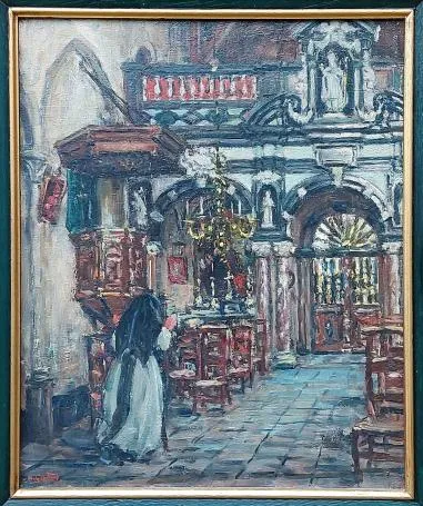 Belgische kunstschilder en etser Albert Geudens (Mechelen)