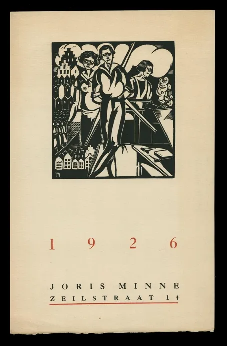 Belgian artist Joris Minne, draftsman and etcher woodcut