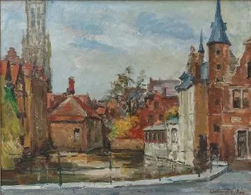 Kunstschilder Callaerts, Zicht op Brugs Minnewater