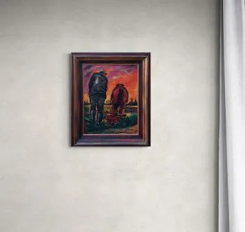 neo-expressionistisch schilderij van Stephaan Tessely