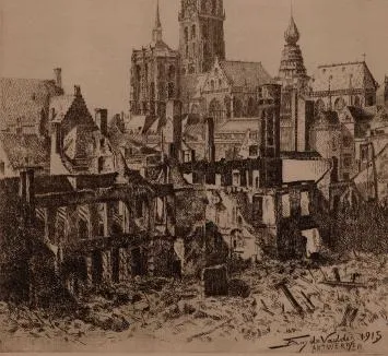 Buy an etching from 1915 by the Belgian artist Franz de De Vadder