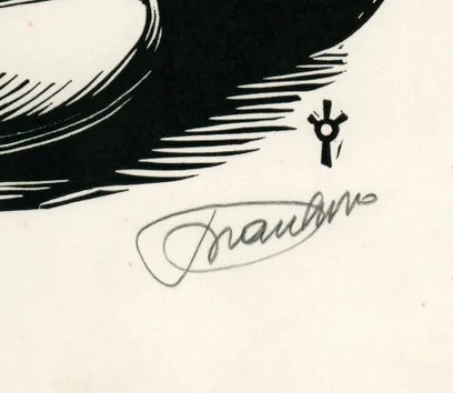 Achetez une gravure sur bois signée du graphiste belge Frank Van Damme