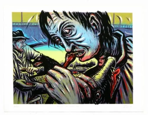 Litho van Belgische kunstenaar Frank Maieu uit 1988