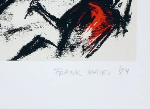 Belgische kunstenaar Frank Maieu een litho uit 1984