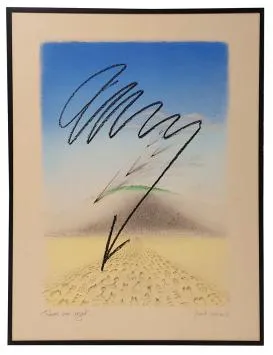 Pasteltekening uit 1981 van Belgische kunstenaar Frank Maieu kopen