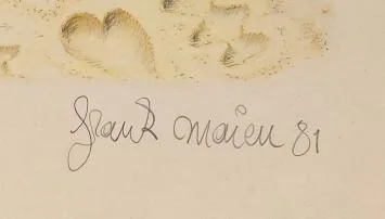 Buy pastel drawing from 1981 by Belgian artist Frank Maieu