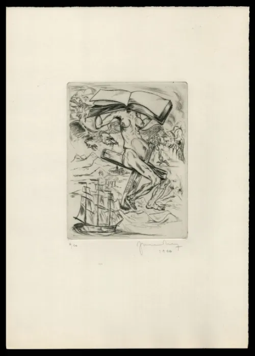 Acheter une gravure à la pointe sèche de 1946 de l'artiste belge Frans ...