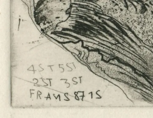 Droge naald ets van de Belgisch kunstenaar Frans Dille kopen