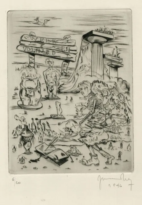 Droge naald ets uit 1946 van de Belgisch kunstenaar Frans Dille kopen