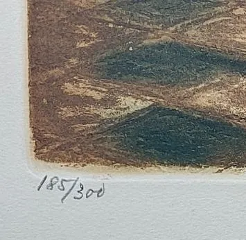 Dry needle etching by the Belgian artist Albert Geudens